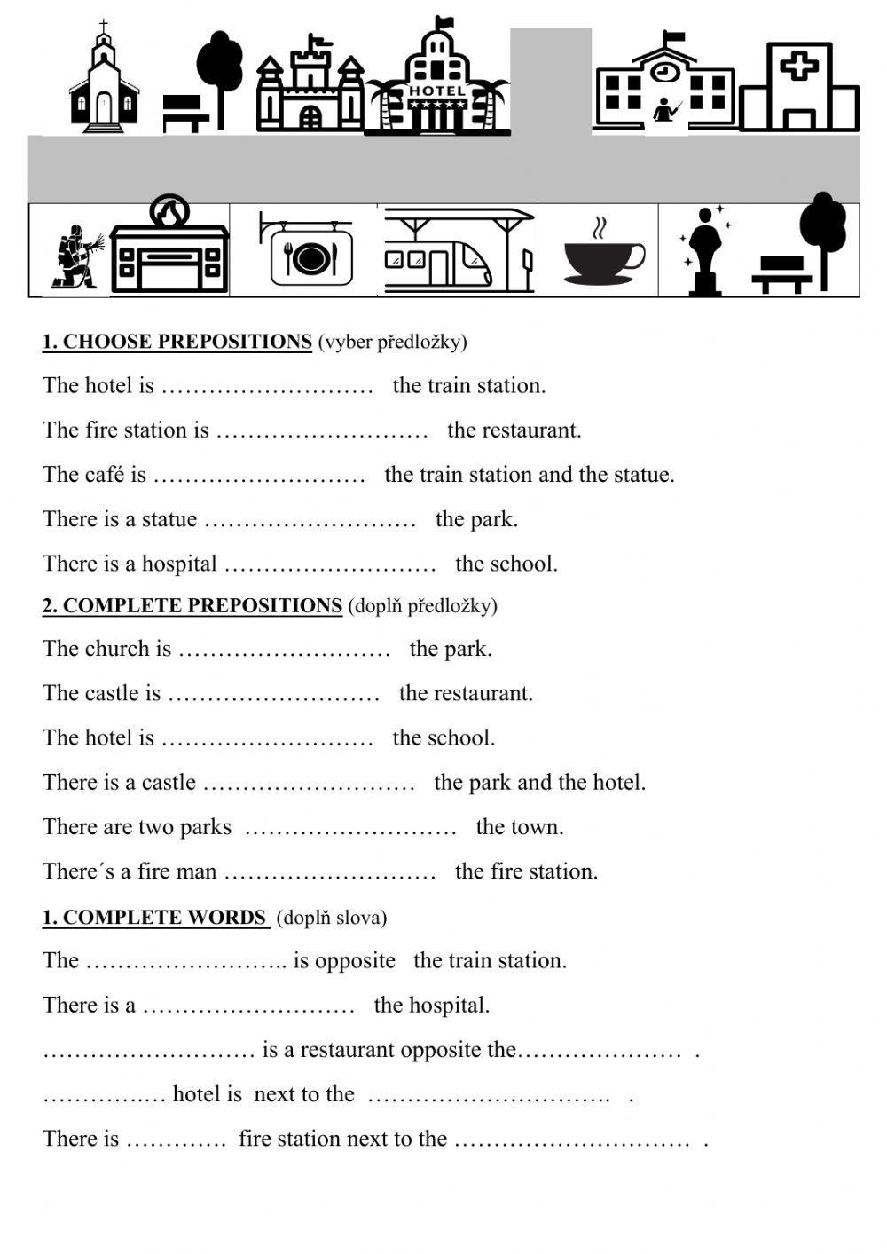 Pdf online activity: Town | Live Worksheets