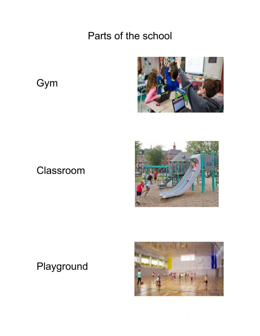 Parts of school 410320 | judagape7 | Live Worksheets