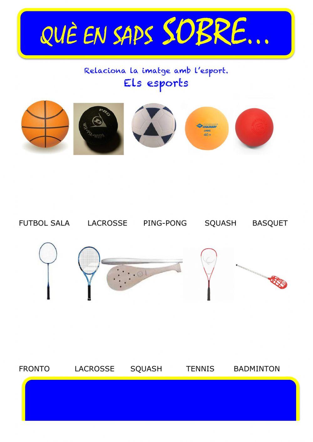 Que saps sobre...Esports Relaciona 02 worksheet | Live Worksheets