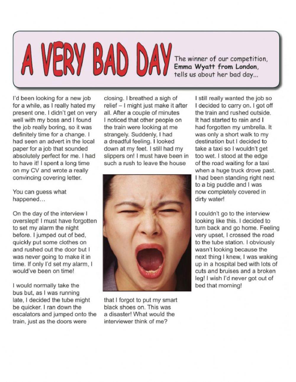 A very bad day Third Conditional online exercise for | Live Worksheets