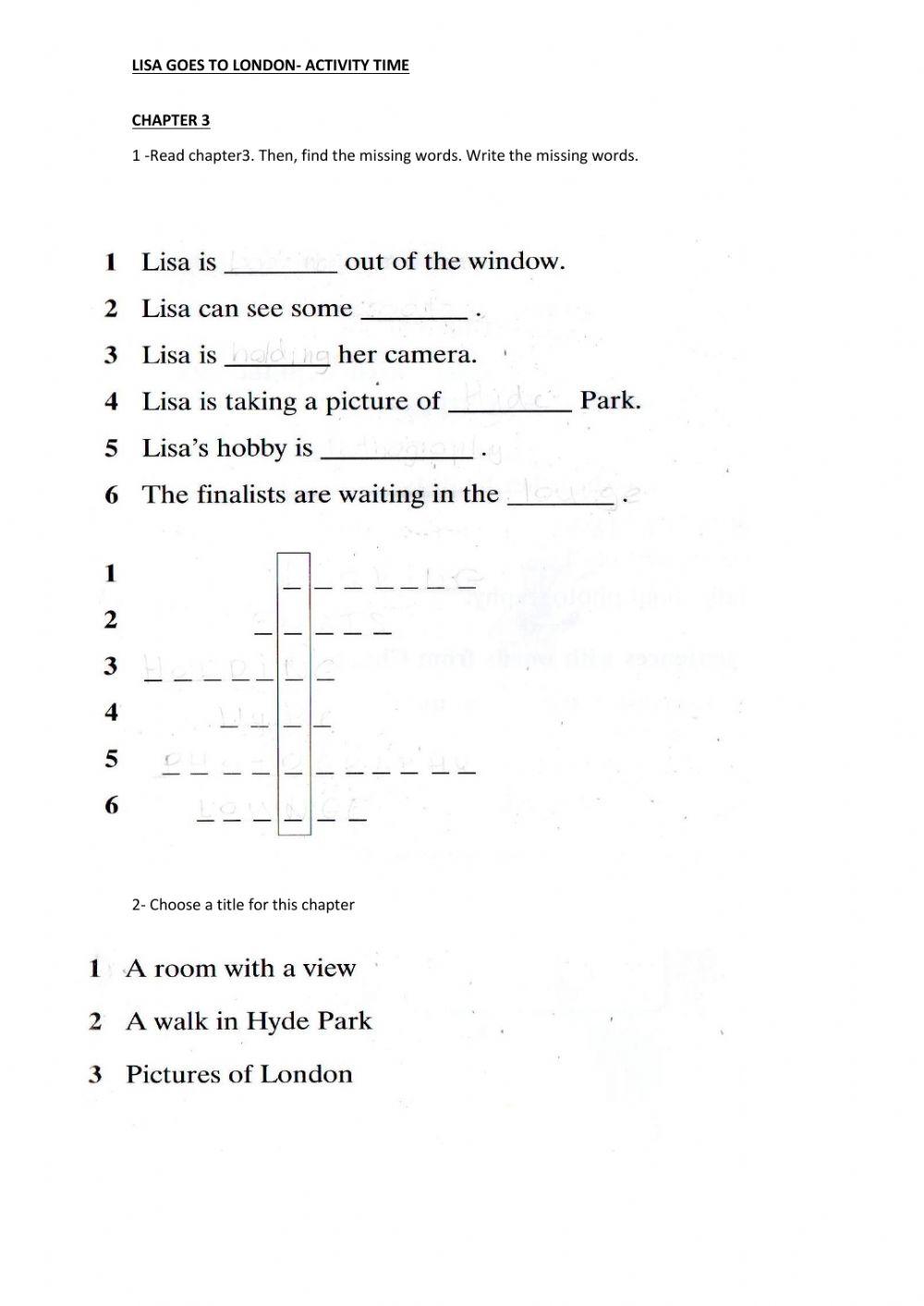 Reading lisa go… | Free Interactive Worksheets | 410572