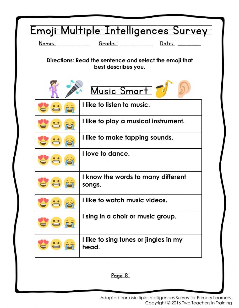 multiple intelligence test for students