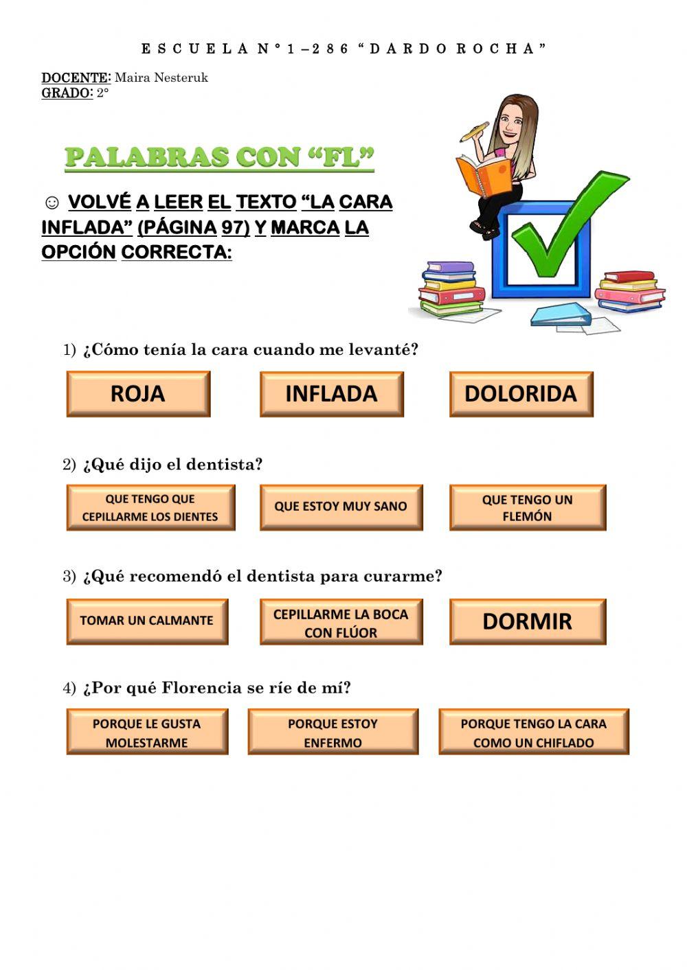 Palabras con fl | Free Interactive Worksheets | 462538