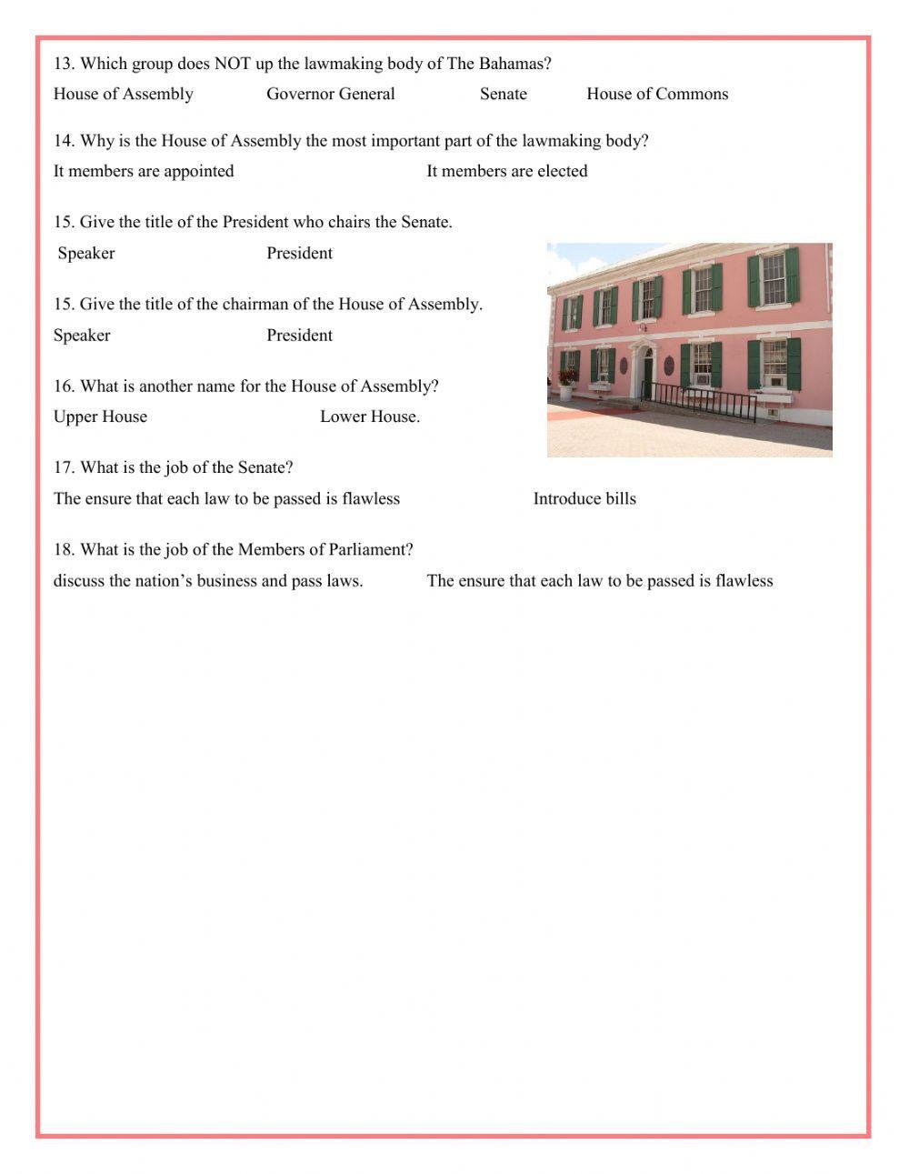 The Bahamas an … | Free Interactive Worksheets | 462783