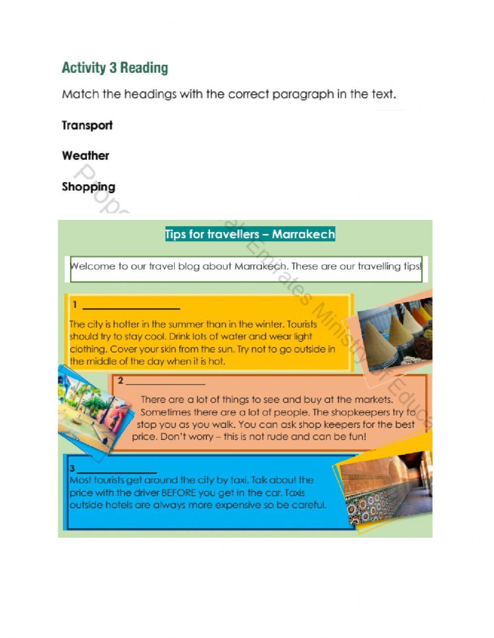 G8.Paragraph.Titles online exercise for | Live Worksheets