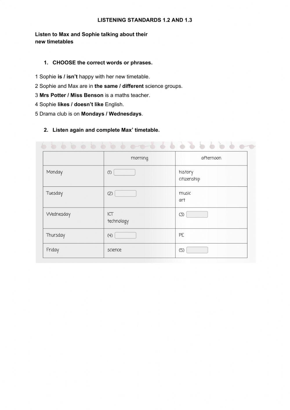 Listening exam in class | smp2021 | Live Worksheets