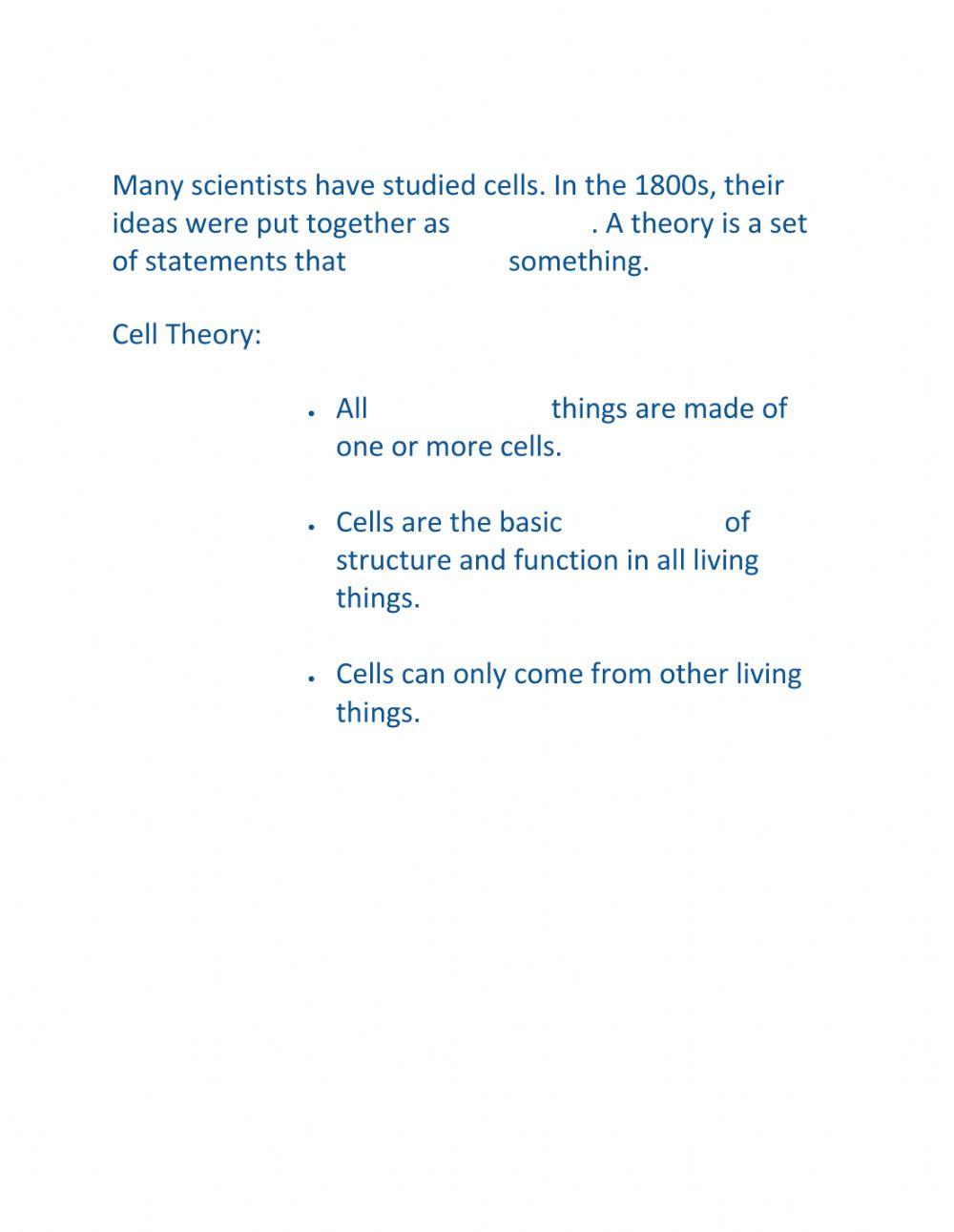 Cell Discovery And Theory Online Exercise For Live Worksheets cell-discovery-and-theory-online-exercise-for-live-worksheets