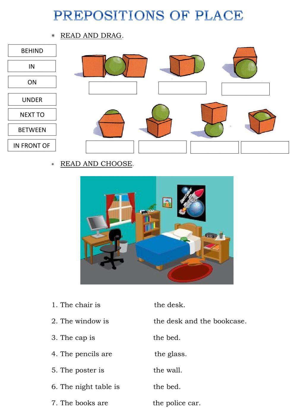 Prepositions Of Place Worksheets Prepositions Of Place ESL Worksheet