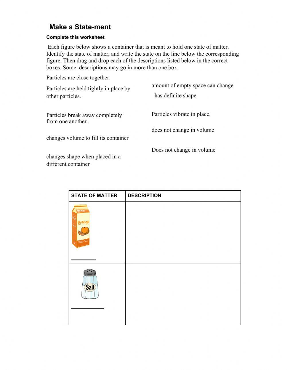 Make A State-ment Drag and Drop WS worksheet | Live Worksheets