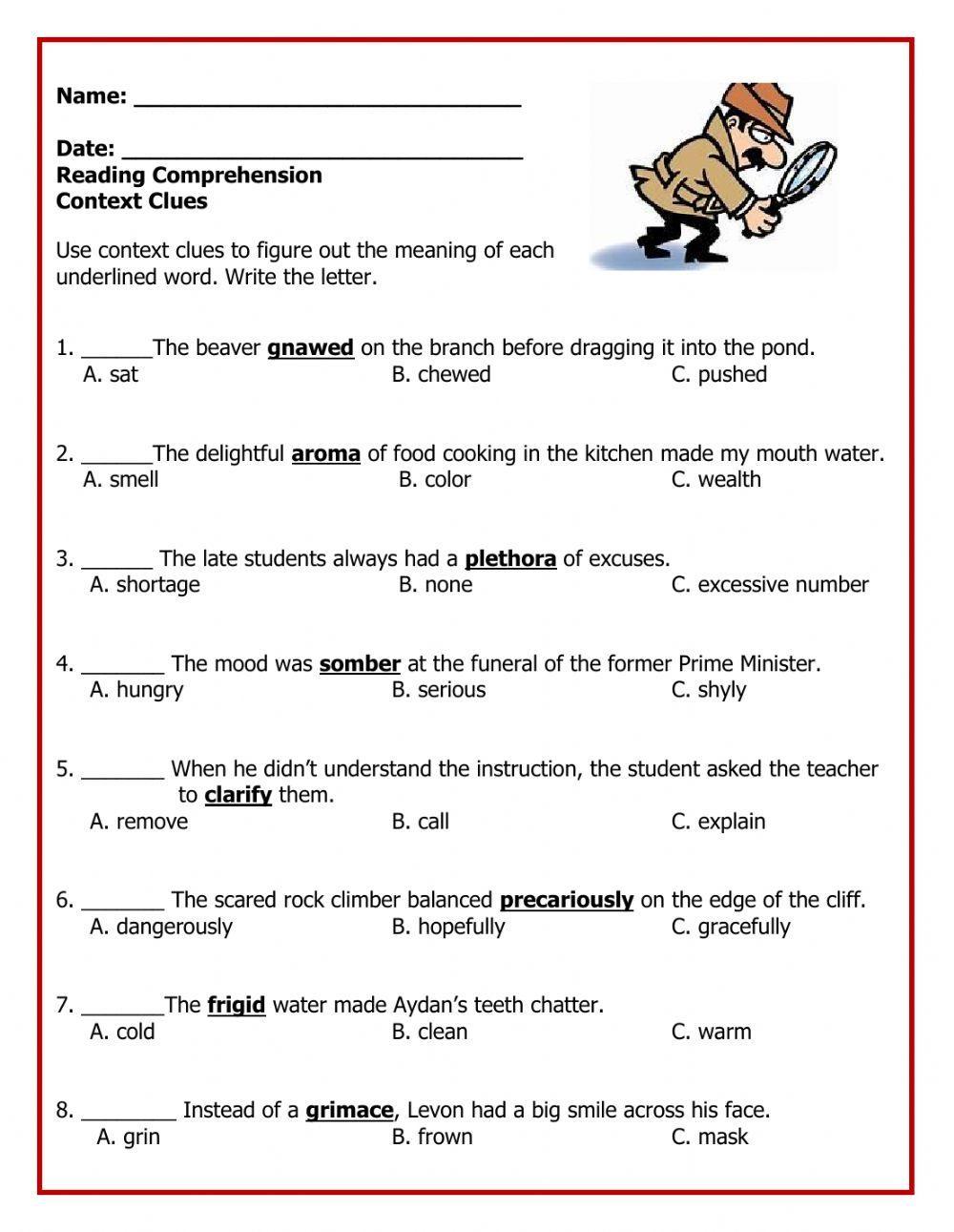 Context Clues Activities