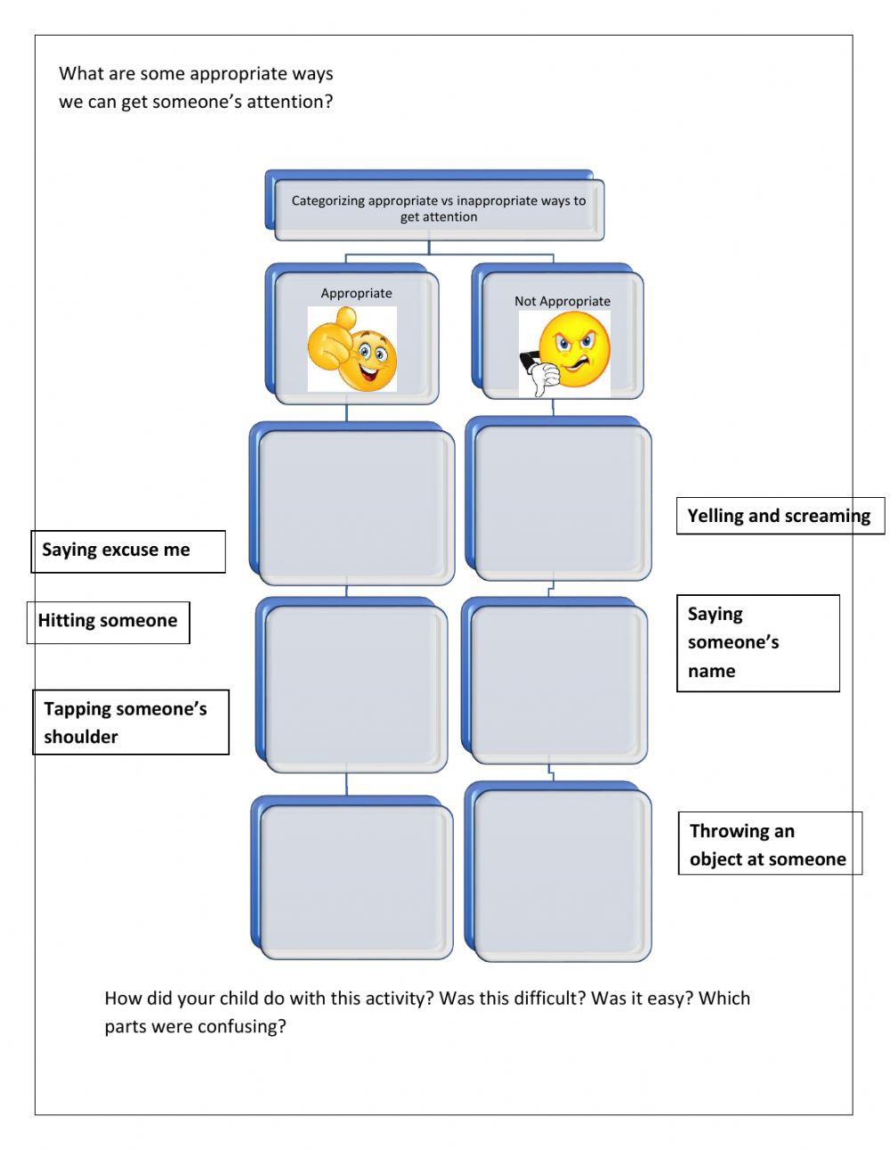 Tree Map getting someone's attention level 2 worksheet | Live Worksheets