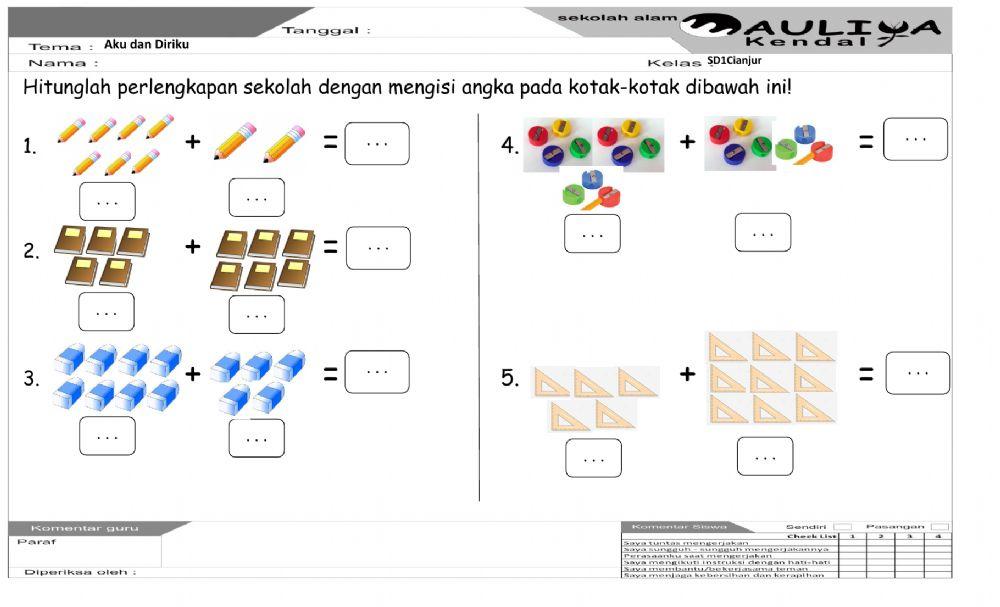 Menghitung Benda worksheet | Live Worksheets
