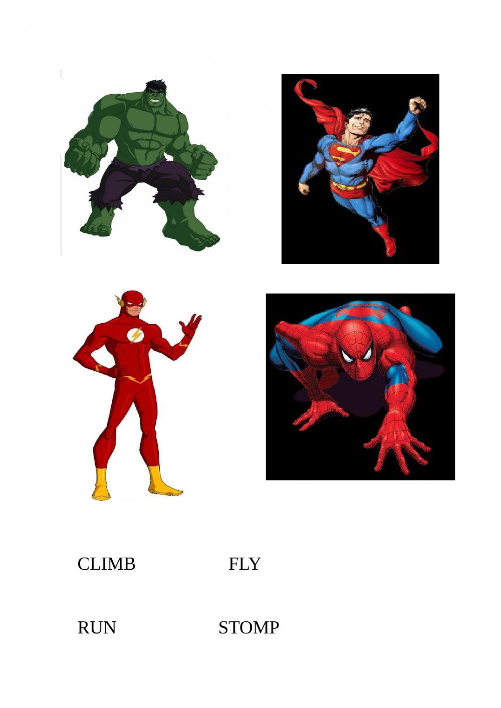 Super powers exercise | Live Worksheets