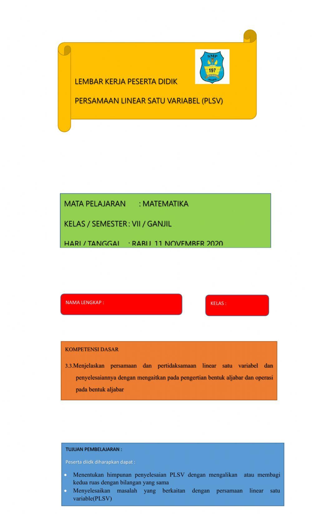 Plsv activity | Live Worksheets