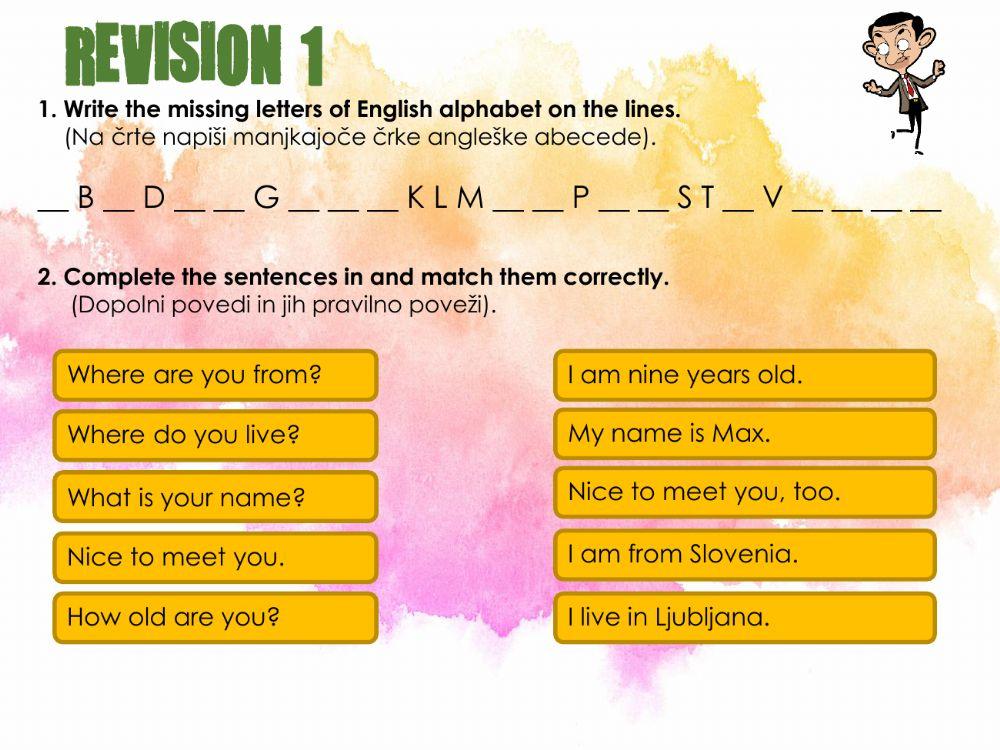 English 1 | TeacherSasha | Live Worksheets