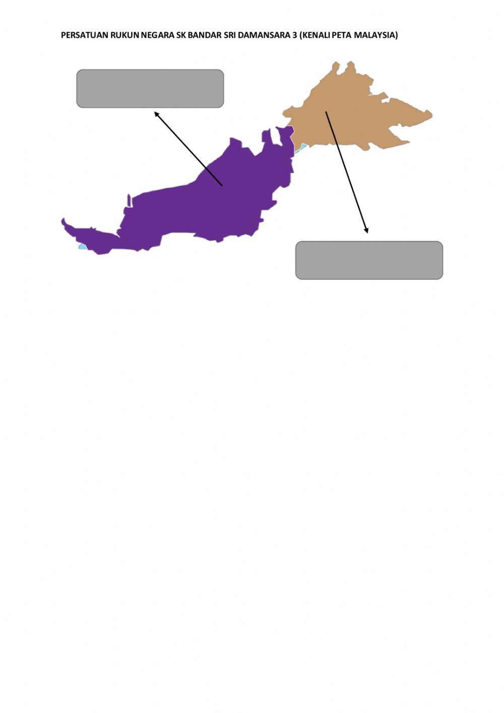 Peta malaysia | Free Interactive Worksheets | 489234