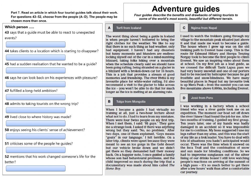 FCE Test 5 Reading and Use of English online exercise for | Live Worksheets