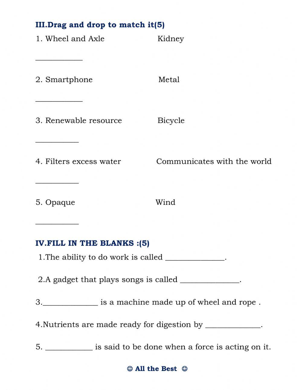 583199 | 4 Science A2 | Cluny School | LiveWorksheets