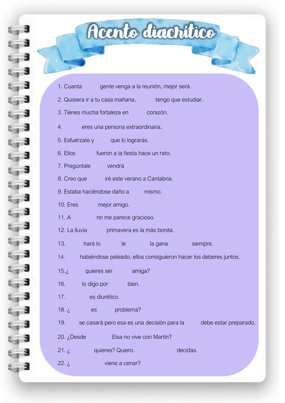 Acentos diacrít… | Free Interactive Worksheets | 490686