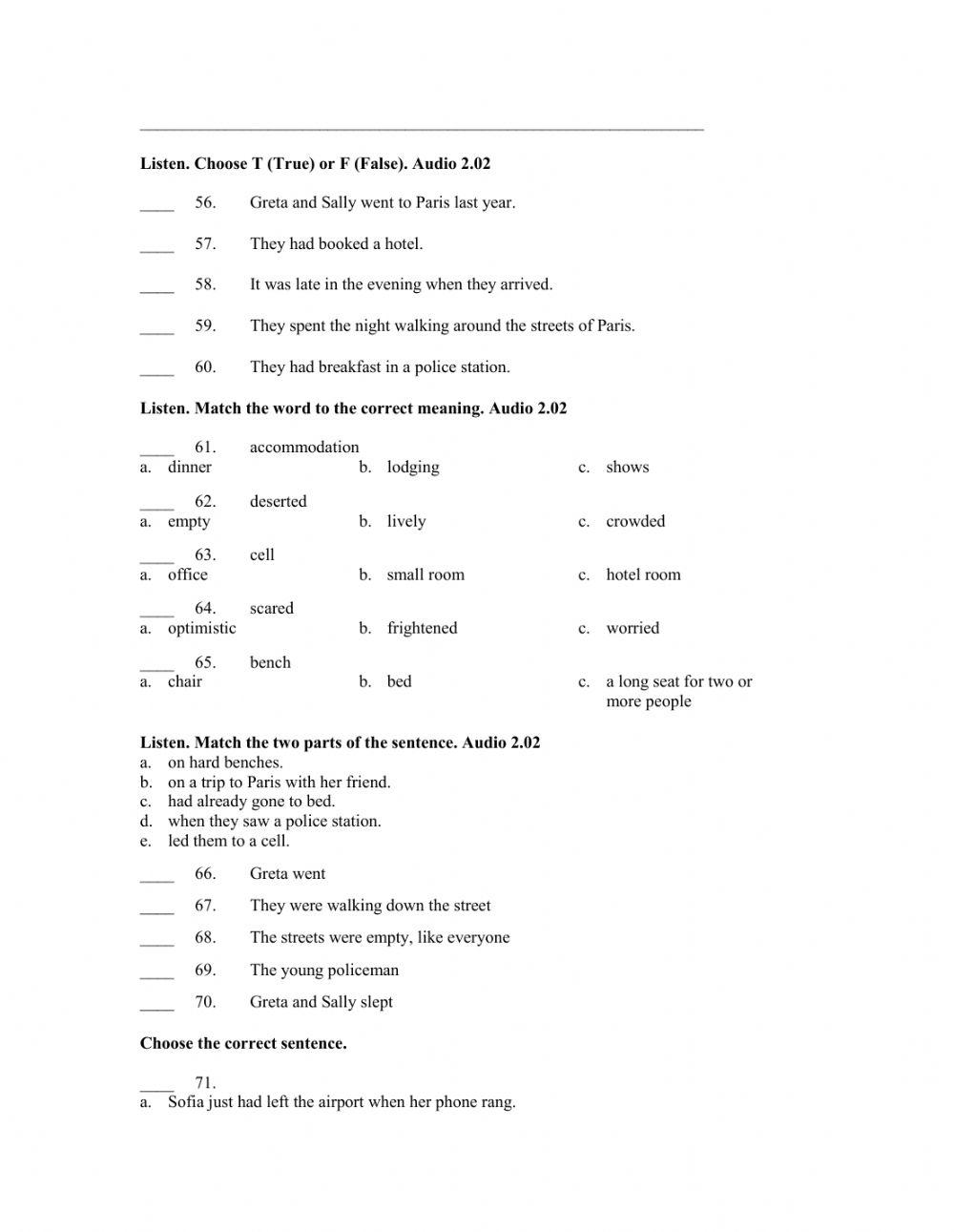 English exam online worksheet for 11 | Live Worksheets