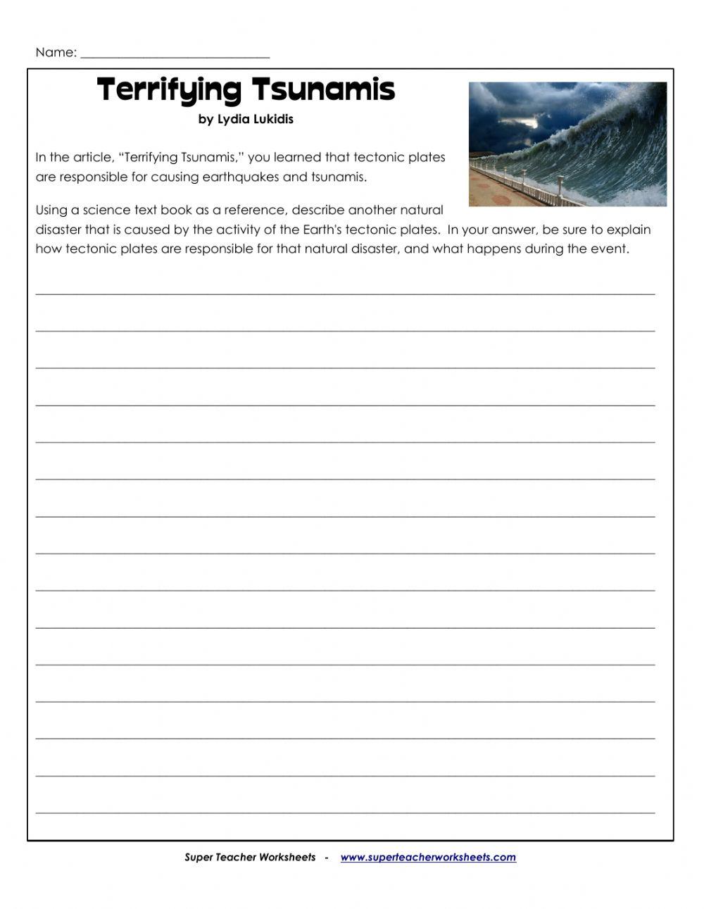 Terrifying Tsunamis online exercise for | Live Worksheets