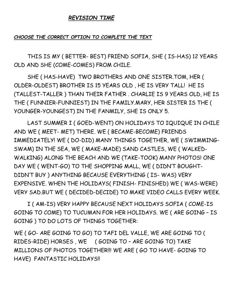 Revision time! interactive worksheet | Live Worksheets