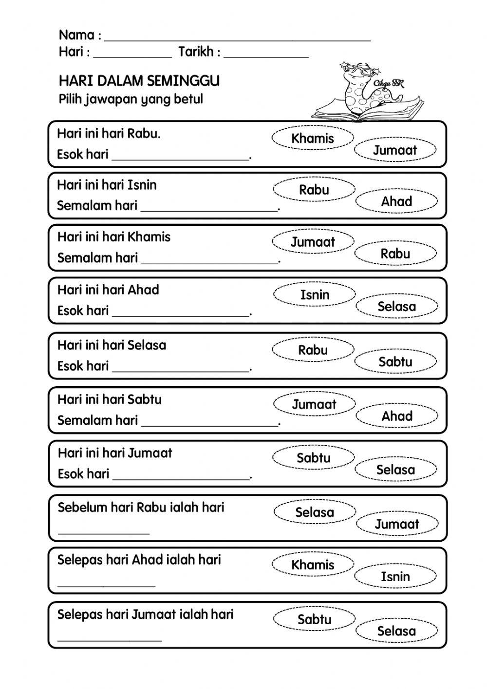 Hari | Live Worksheets