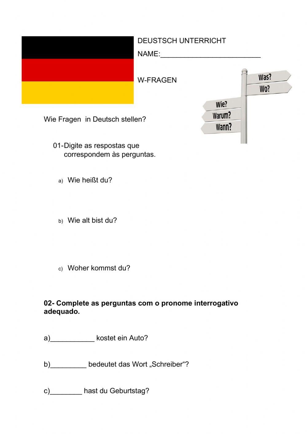 W-fragen 492039 | Patycoimbra | Live Worksheets