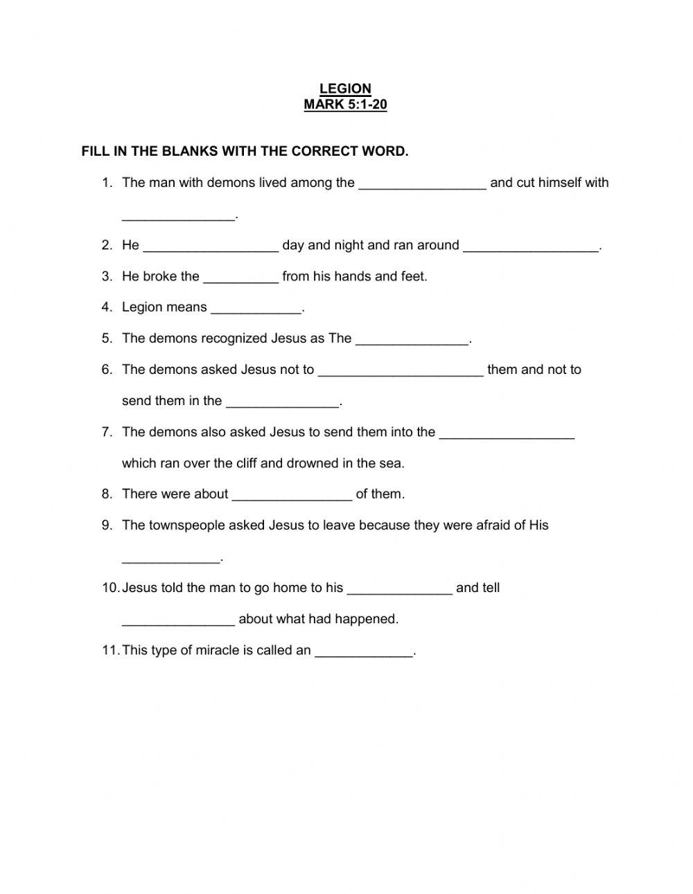 Legion | Free Interactive Worksheets | 498264