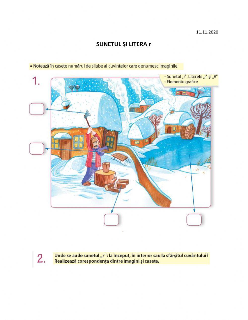 Sunetul și litera r worksheet | Live Worksheets