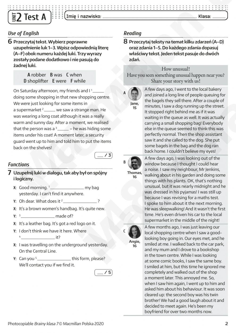 Brainy 7 Unit 2… | Free Interactive Worksheets | 6224685