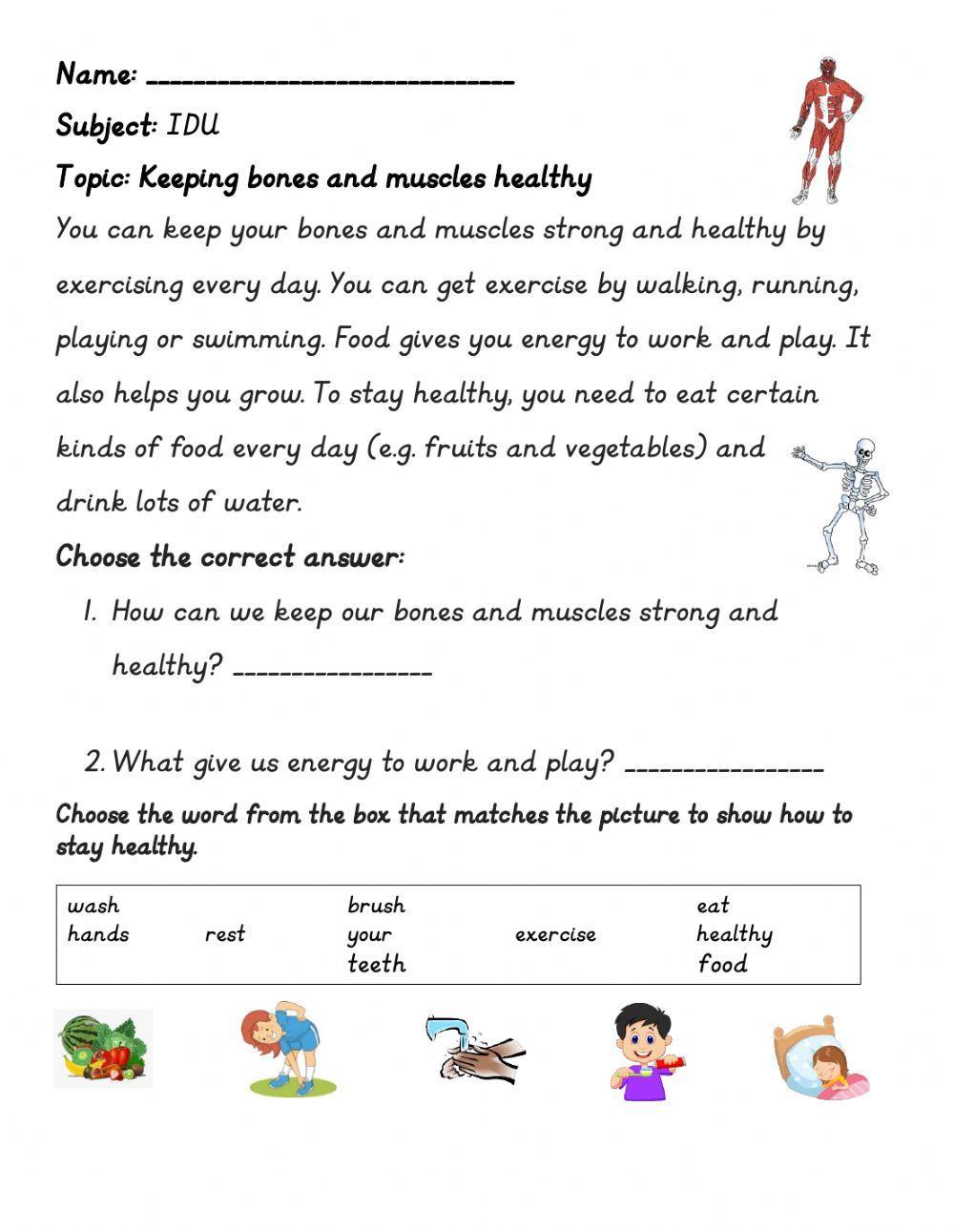 Keeping bones a… | Free Interactive Worksheets | 492908