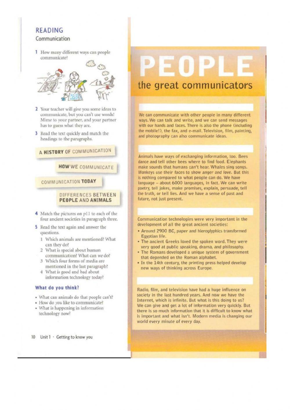 Communication free activity | Live Worksheets