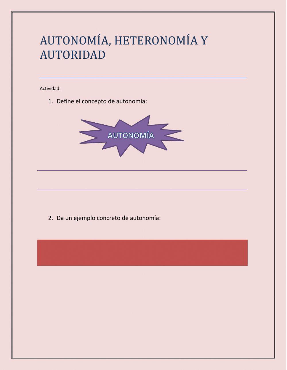 Autonomía y heteronomía moral online exercise for | Live Worksheets