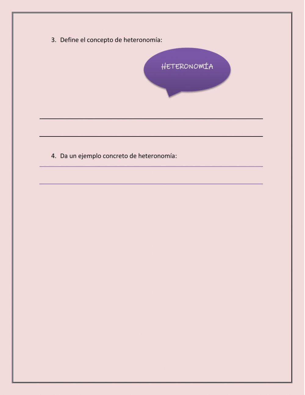 Autonomía y heteronomía moral online exercise for | Live Worksheets