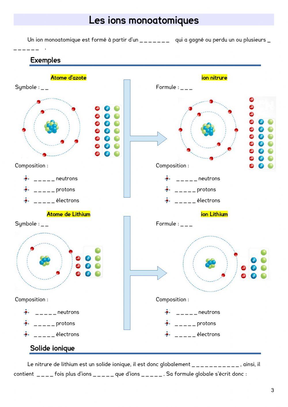 493442 | Ions monoatomiques | fagotc | LiveWorksheets