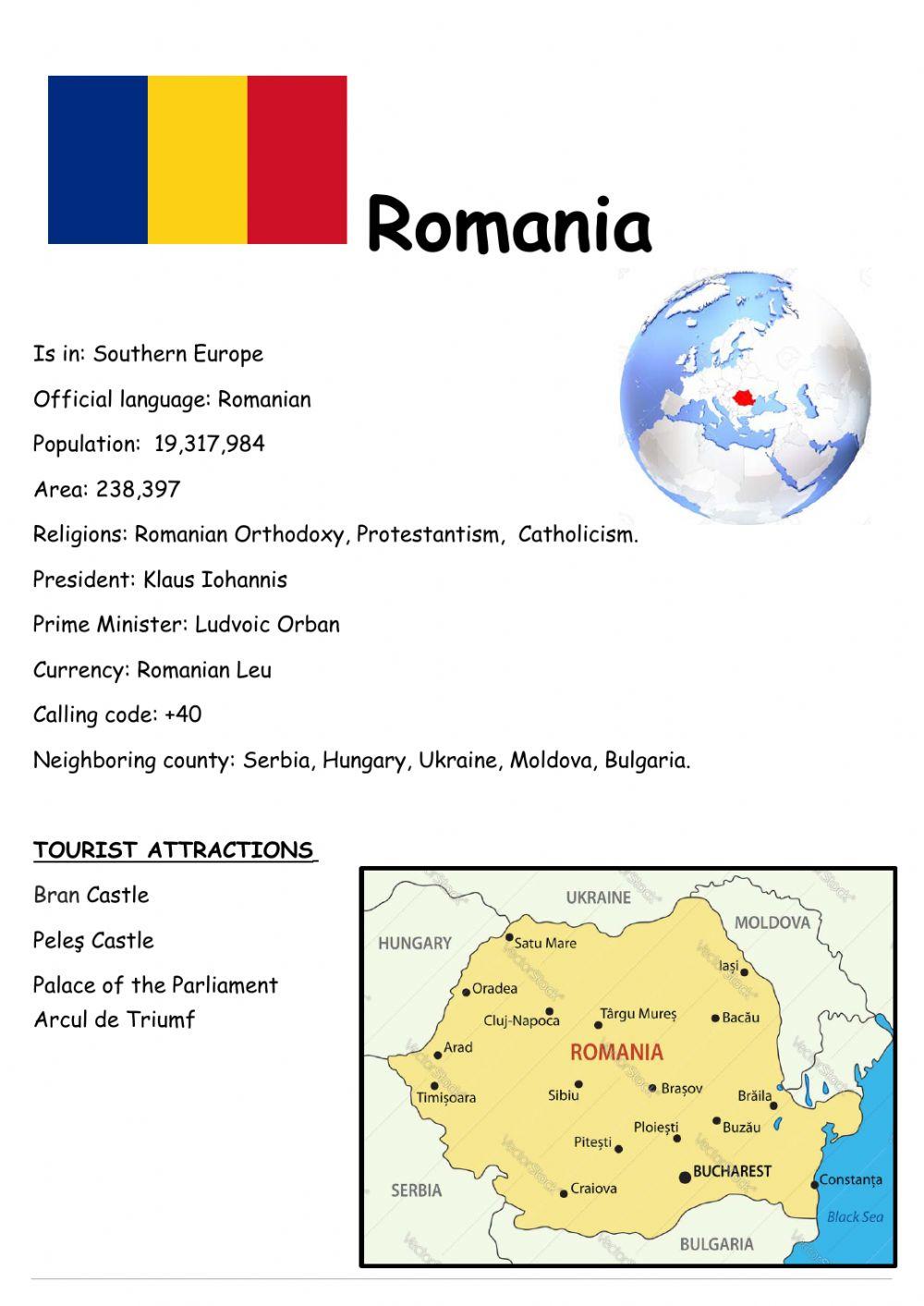 Romania, Dina Shterengas worksheet | Live Worksheets