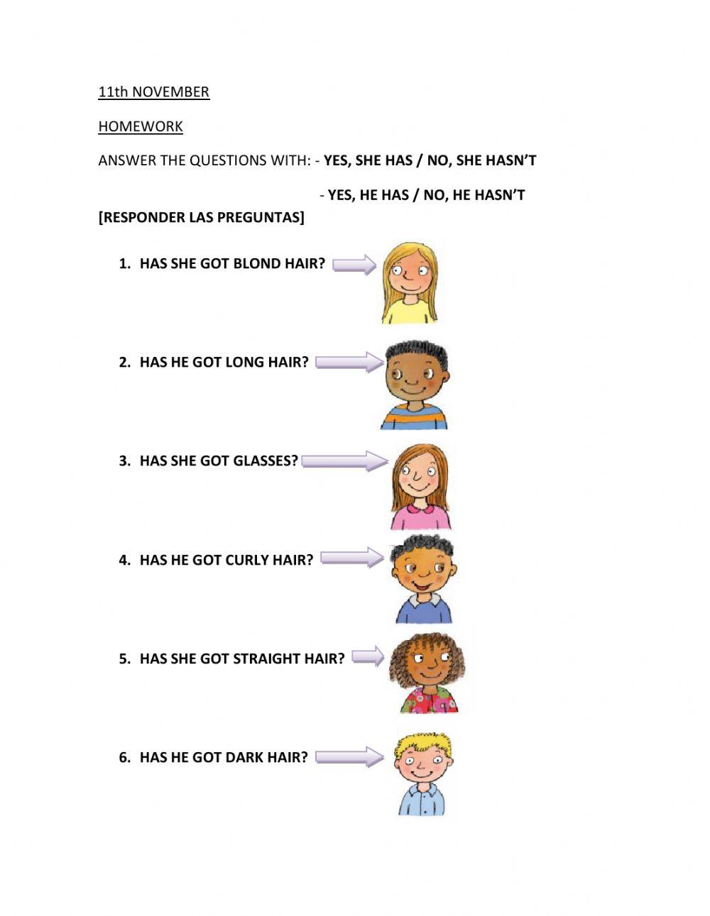 She has got - He has got interactive worksheet | Live Worksheets