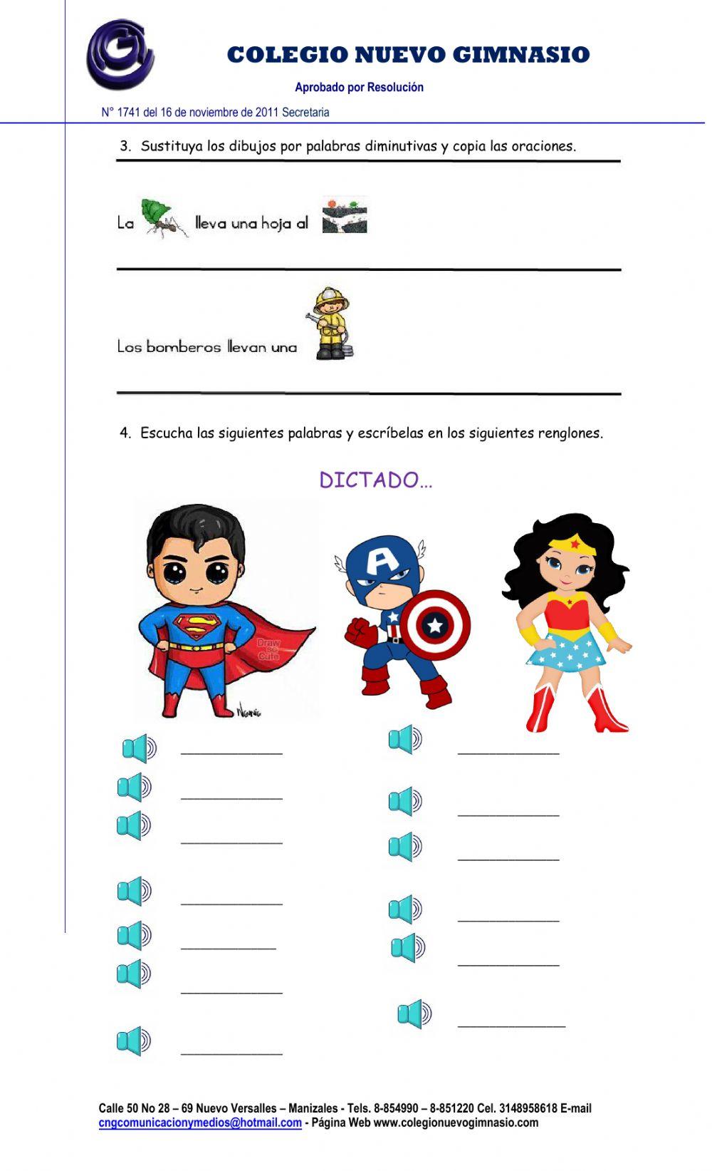 Español online activity for grado tercero | Live Worksheets