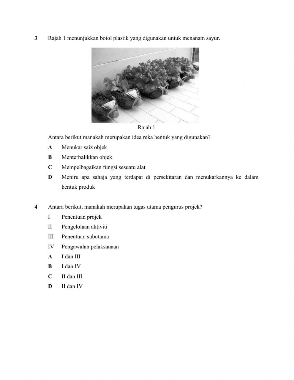 Pengurusan reka bentuk projek worksheet | Live Worksheets