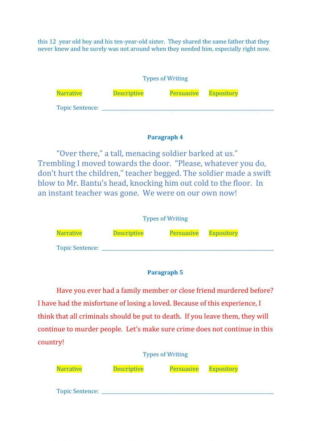 497109 | Grade 11 Types of Writing Review | Sherrel