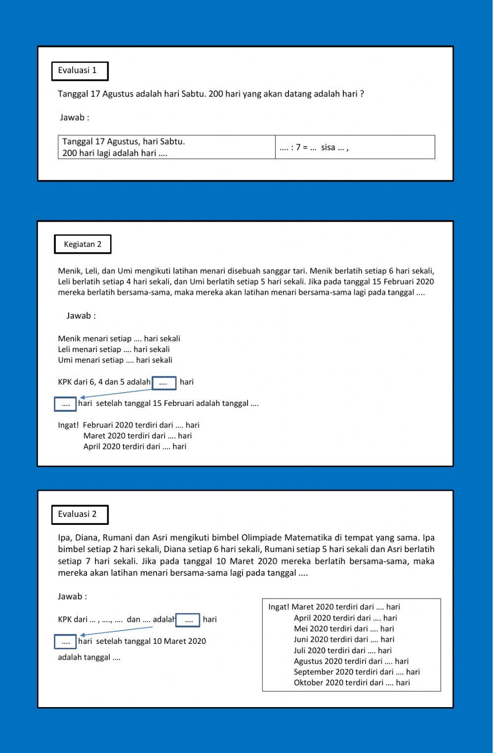 Kelipatan Persekutuan Bilangan Bulat worksheet | Live Worksheets
