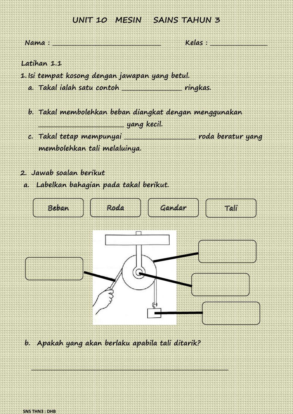 Sains tahun 3 | Free Interactive Worksheets | 495738