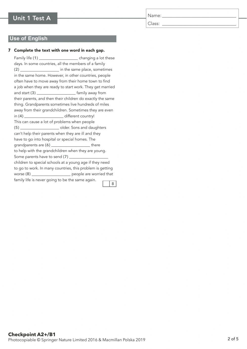 Checkpoint Unit 1 online exercise for | Live Worksheets