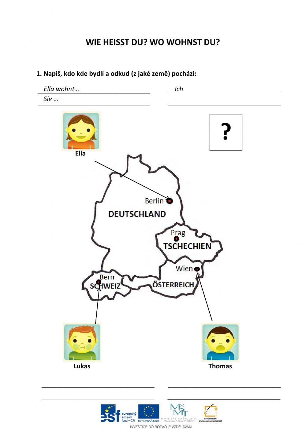 Wo wohnst du? worksheet | Live Worksheets