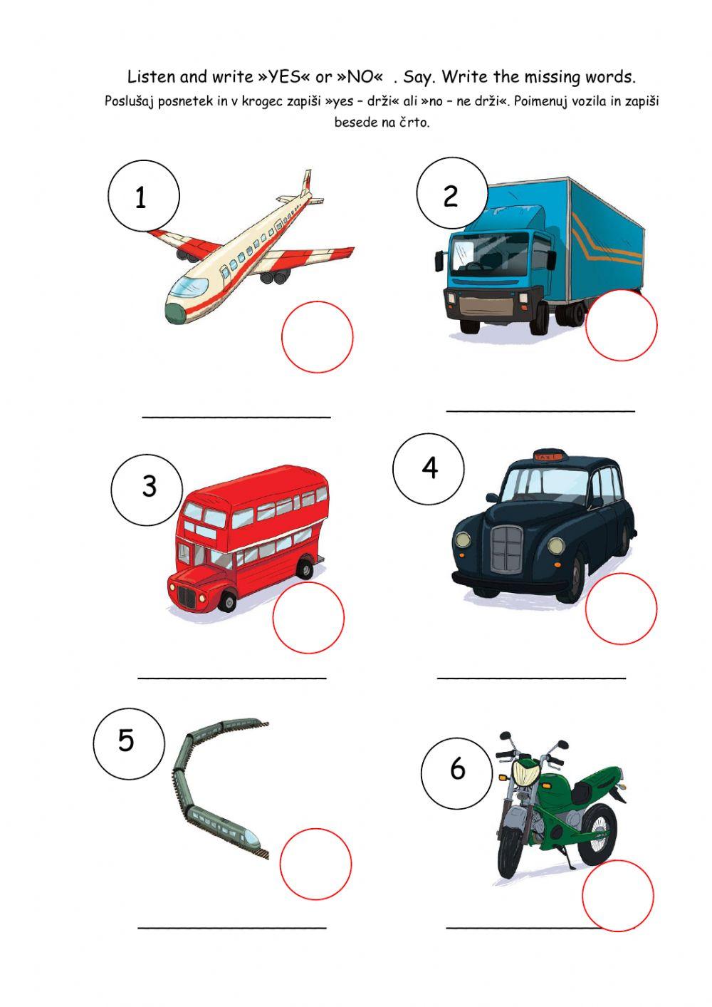 Transportation2 worksheet | Live Worksheets