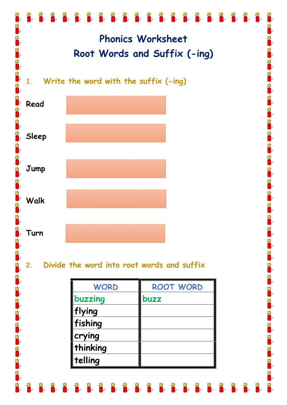 Root words | Free Interactive Worksheets | 496249