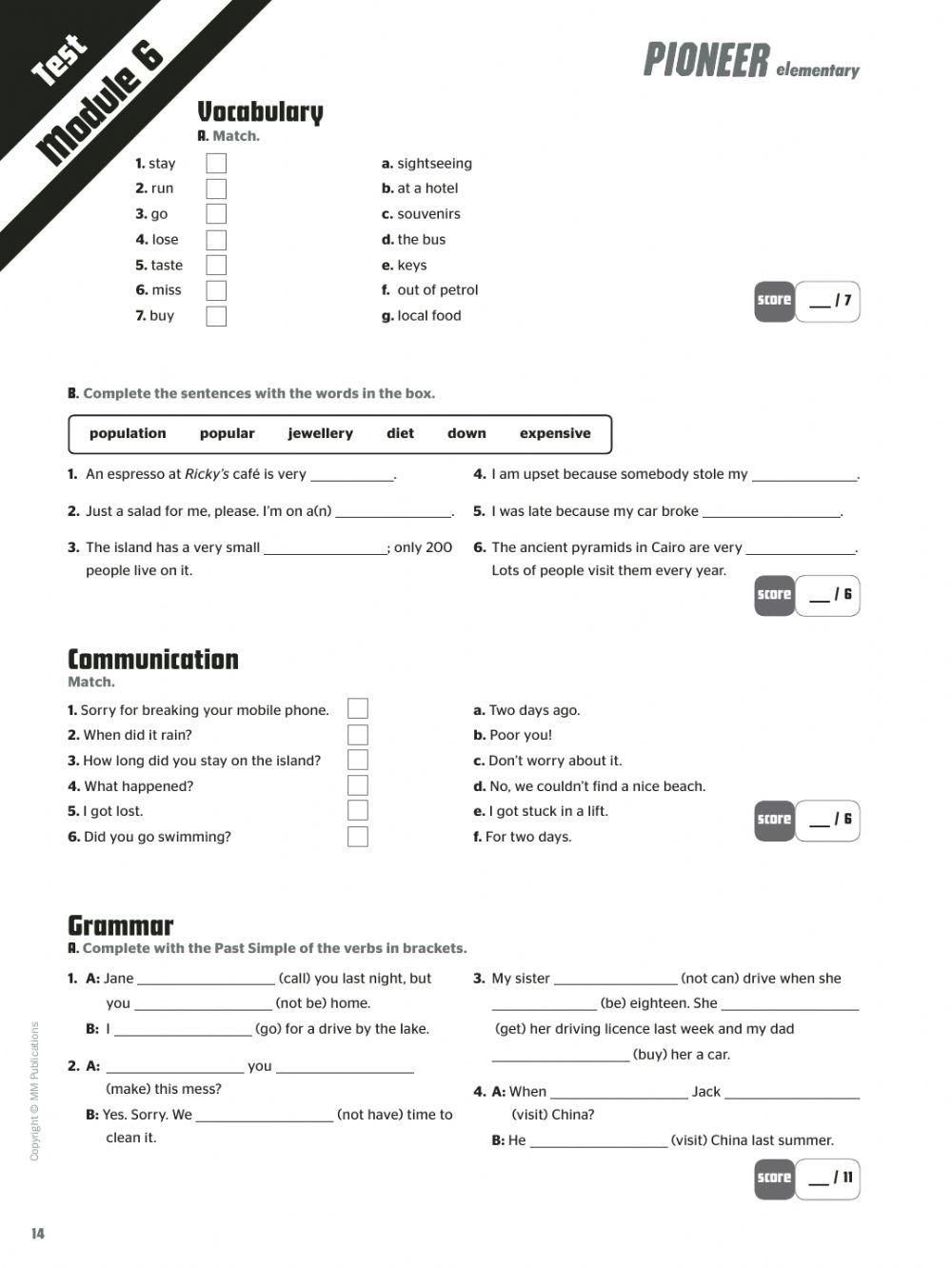 TEST 6 Junior A… | Free Interactive Worksheets | 6228617