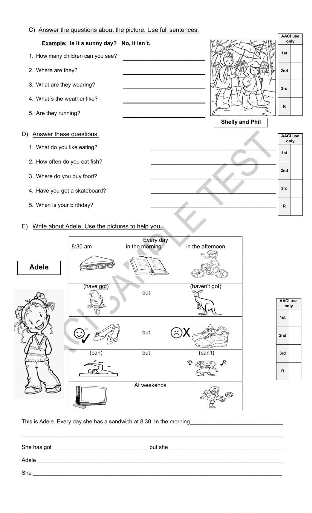 K3 TEST PRACTICE 3 online exercise for | Live Worksheets