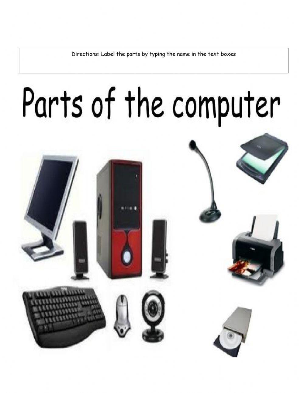 Parts of the computer online exercise | Live Worksheets